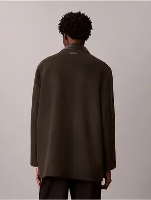 Calvin Klein Melton Wool Blend Car Coat - Peat