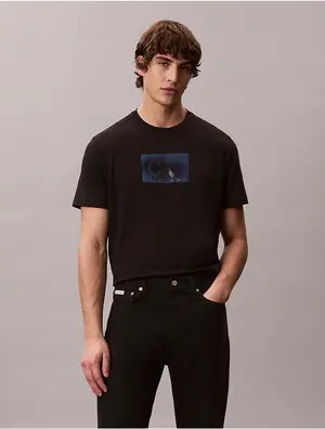 Calvin Klein Distressed Monogram Classic T-shirt - Black