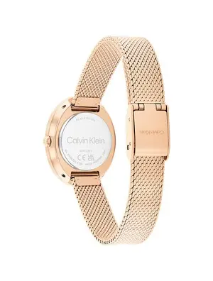 Calvin Klein Contoured Bezel Oval Dial Watch - Gold