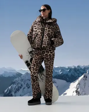 Goldbergh Pantera Down Ski Jacket - Brown Leopard