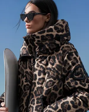 Goldbergh Pantera Down Ski Jacket - Brown Leopard