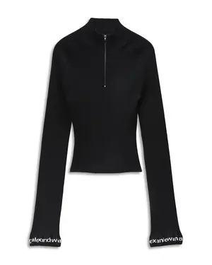 Alexander Wang Ribbed Logo Turtleneck