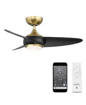 LUXADORA Wac Lighting Smart Fans Loft 38in 3000k Led Indoor Or Outdoor Smart Home Ceiling Fan - Soft Brass/matte Black