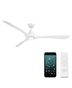 MODERN FORMS Fans Carve 72 In Selectable 2700-3000-4000-5000k Led Indoor Or Outdoor Smart Home Ceiling Fan - Matte White