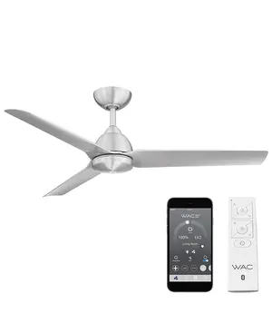 LUXADORA Wac Lighting Smart Fans Mocha 54 In Indoor Or Outdoor Smart Home Ceiling Fan - Brushed Aluminum