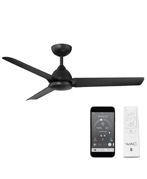 LUXADORA Wac Lighting Smart Fans Mocha 54 In Indoor Or Outdoor Smart Home Ceiling Fan - Matte Black