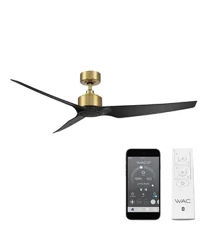 LUXADORA Wac Lighting Smart Fans Stella 60 In Indoor Or Outdoor Smart Home Ceiling Fan - Soft Brass/matte Black
