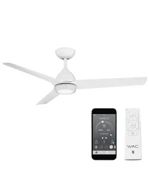 LUXADORA Wac Lighting Smart Fans Mocha 54 In 3000k Led Indoor Or Outdoor Smart Home Ceiling Fan - Matte White
