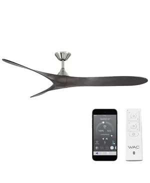 LUXADORA Wac Lighting Smart Fans Malibu 70 In Indoor Or Outdoor Smart Home Ceiling Fan - Brushed Nickel/ebony