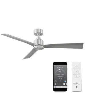 LUXADORA Wac Lighting Smart Fans Clean 52 In Indoor Or Outdoor Smart Home Ceiling Fan - Brushed Aluminum