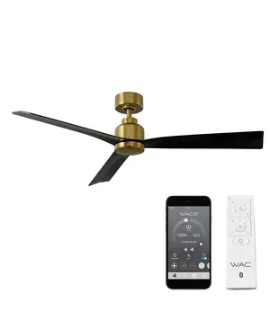 LUXADORA Wac Lighting Smart Fans Clean 52 In Indoor Or Outdoor Smart Home Ceiling Fan - Soft Brass/matte Black