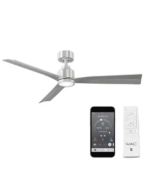 LUXADORA Wac Lighting Smart Fans Clean 52 In 3000k Led Indoor Or Outdoor Smart Home Ceiling Fan - Brushed Aluminum