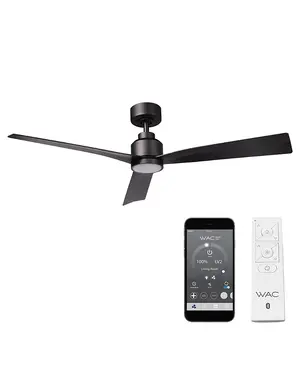 LUXADORA Wac Lighting Smart Fans Clean 52 In 3000k Led Indoor Or Outdoor Smart Home Ceiling Fan - Matte Black