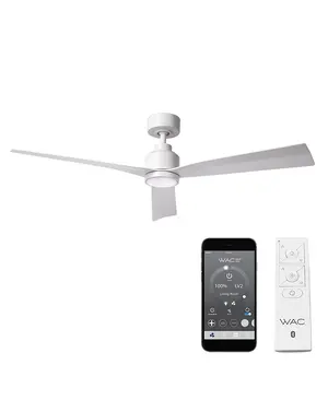LUXADORA Wac Lighting Smart Fans Clean 52 In 3000k Led Indoor Or Outdoor Smart Home Ceiling Fan - Matte White