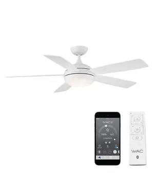 LUXADORA Wac Lighting Smart Fans Odyssey 52 In 3000k Led Indoor Or Outdoor Smart Home Ceiling Fan - Matte White