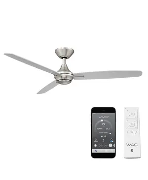LUXADORA Wac Lighting Smart Fans Blitzen 54in Indoor Or Outdoor Smart Home Ceiling Fan - Brushed Nickel