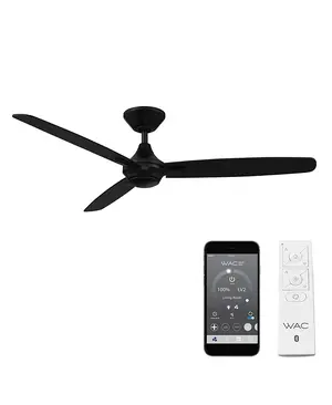 LUXADORA Wac Lighting Smart Fans Blitzen 54in Indoor Or Outdoor Smart Home Ceiling Fan - Matte Black