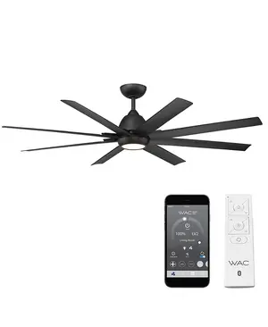 LUXADORA Wac Lighting Smart Fans Mocha Xl 66in 3000k Led Indoor Or Outdoor Smart Home Ceiling Fan - Matte Black