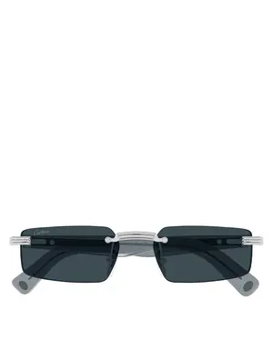Cartier Rectangle Sunglasses, 55mm - Silver