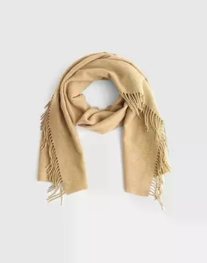 Madewell Fringe Wool Scarf - Taupe Heather