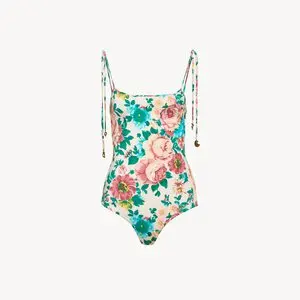 Chloé Knotted-strap One-piece Swimsuit - Seedpearl Beige