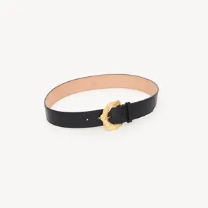 Chloé Flowers Leather Belt - Black