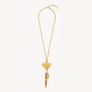 Chloé Shells Pendant Necklace - Vintage Gold