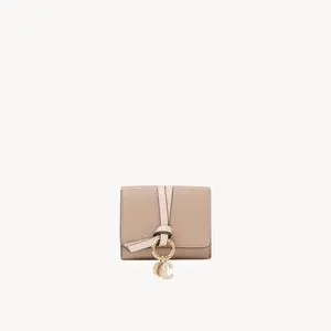 Chloé Mini Alphabet Tri-fold In Grained Leather Single - Boyish Brown
