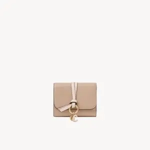 Chloé - Small Alphabet Tri-fold In Grained Leather - - Single Boyish Brown