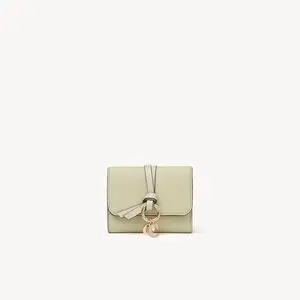 Chloé - Small Alphabet Tri-fold In Grained Leather - - Single Light Eucalyptus