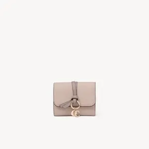 Chloé - Small Alphabet Tri-fold In Grained Leather - - Single Woodsmoke