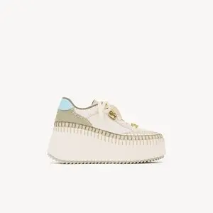 Chloé Nama Wedge Sneakers Aqua Green