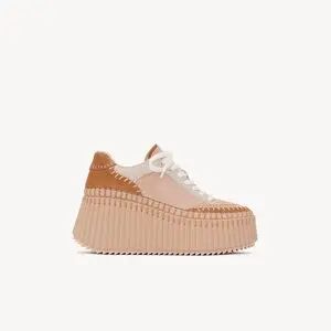 Chloé Nama Wedge Sneakers Toasted Brown