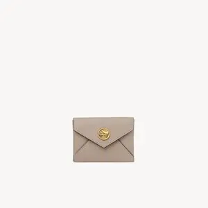 Chloé Envelope Card Holder In Grained Leather Single - Motty Grey