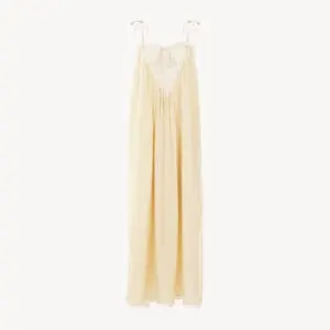 Chloé Ruffled Long Dress With Lace - Powder Yellow