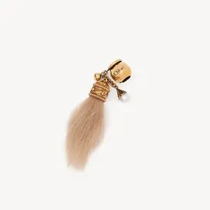 Chloé Shearling Tail Dice Charm - Gold Color