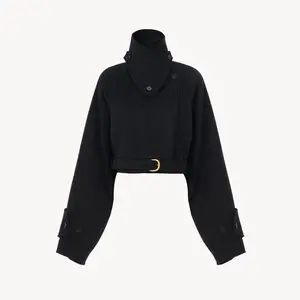 Chloé Cropped Double-face Wool Coat - Eggshell