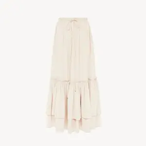 Chloé Ruffled Long Skirt - Coconut Milk