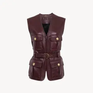 Chloé Leather Vest - Crafty Brown