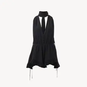 Chloé Georgette V-neck Jumpsuit - Black
