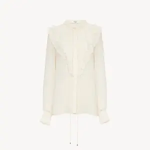 Chloé Ruffled Blouse - Dusty White