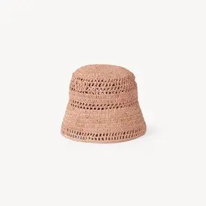 Chloé Raffia Bucket Hat - Powdery Pink