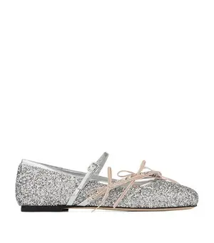Jimmy Choo Glitter Flats For Women