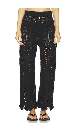 Agua Bendita Wesley Quilt Flared Pants - Black
