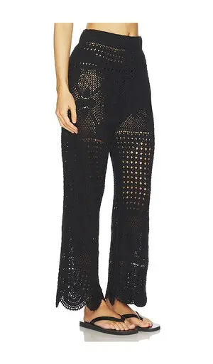 Agua Bendita Wesley Quilt Flared Pants - Black