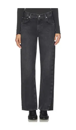 Citizens Of Humanity Low Rise Easy Straight Tuxedo Stripe Jeans - Kuro