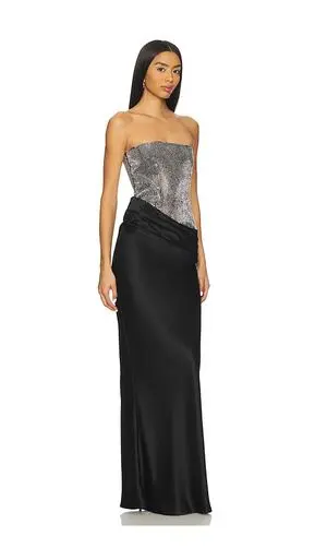 Retrofete Alexandra Embellished Gown - Black & Silver