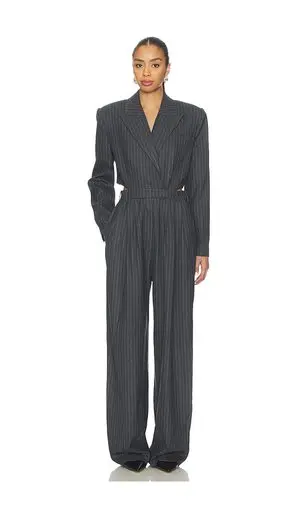 Ronny Kobo Michelle Jumpsuit - Charcoal White