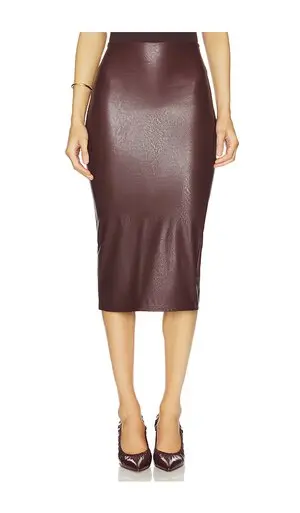 Commando Faux Leather Midi Skirt - Oxblood