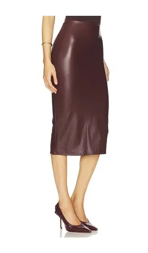 Commando Faux Leather Midi Skirt - Oxblood